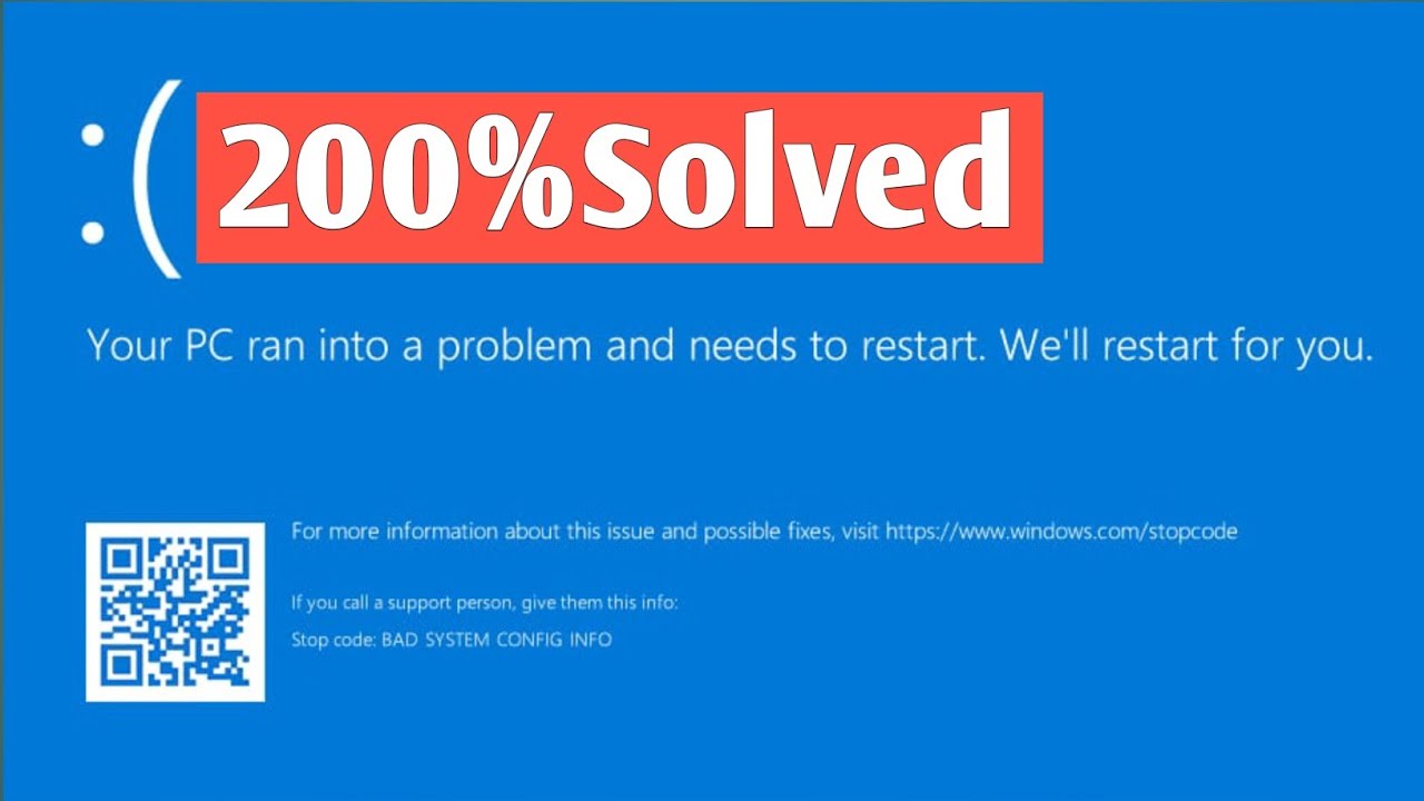 Your PC ran into a Problem and needs to restart Windows 10/11 | Blue ...