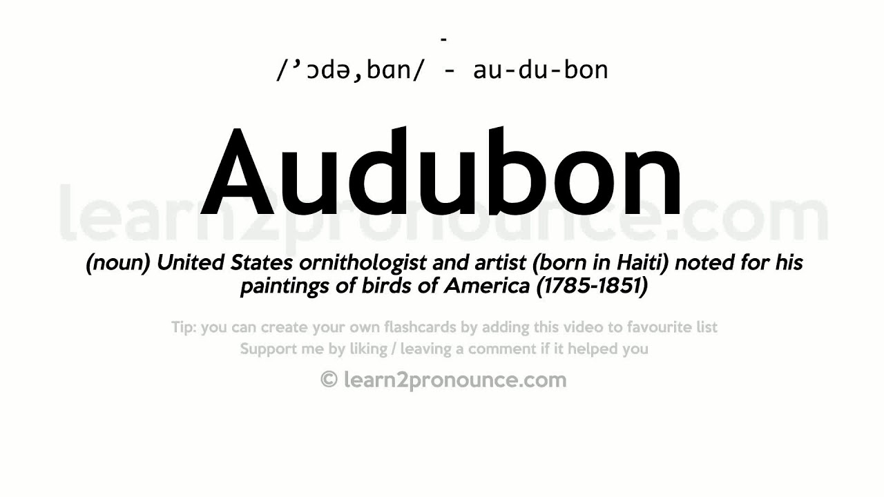 Pronunciation of Audubon | Definition of Audubon - YouTube