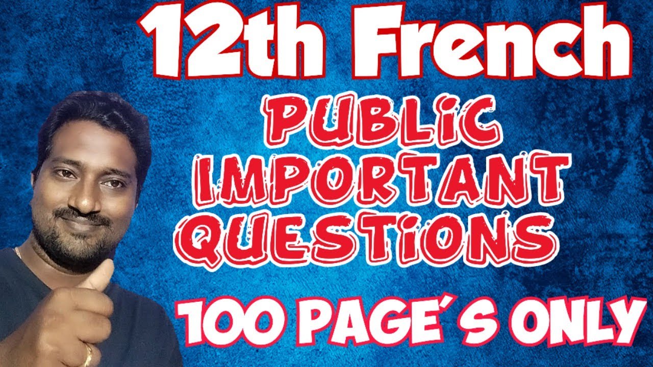 12th french public important questions 2025|12th French public ...