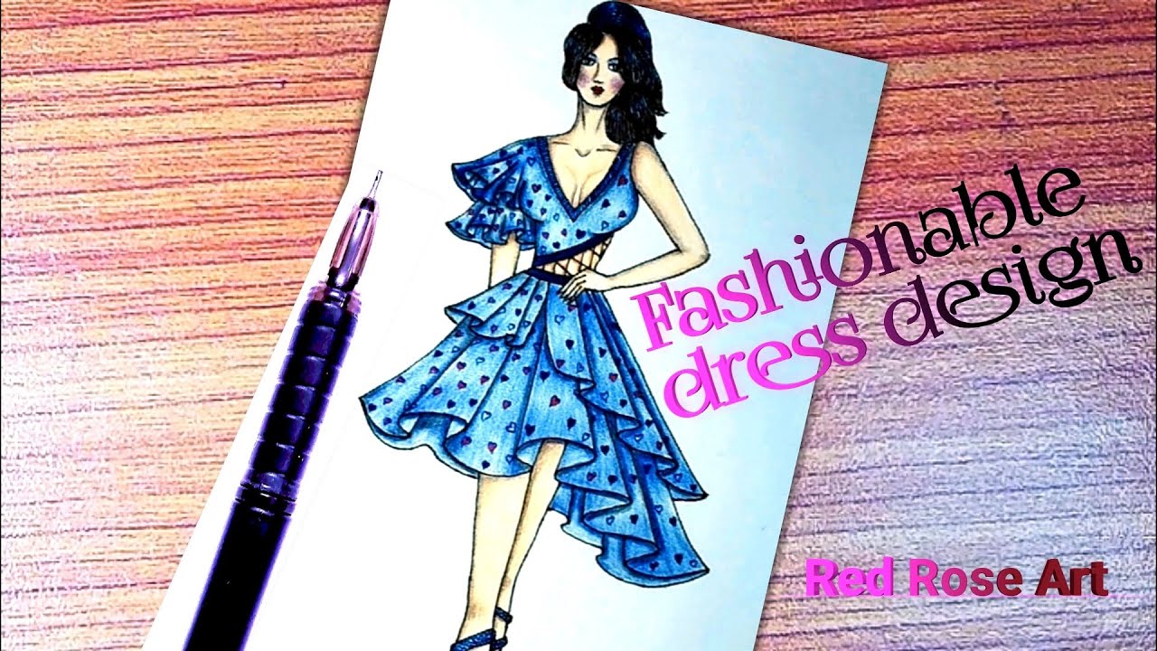 Dress drawing tutorial for beginners 💕💕 - YouTube