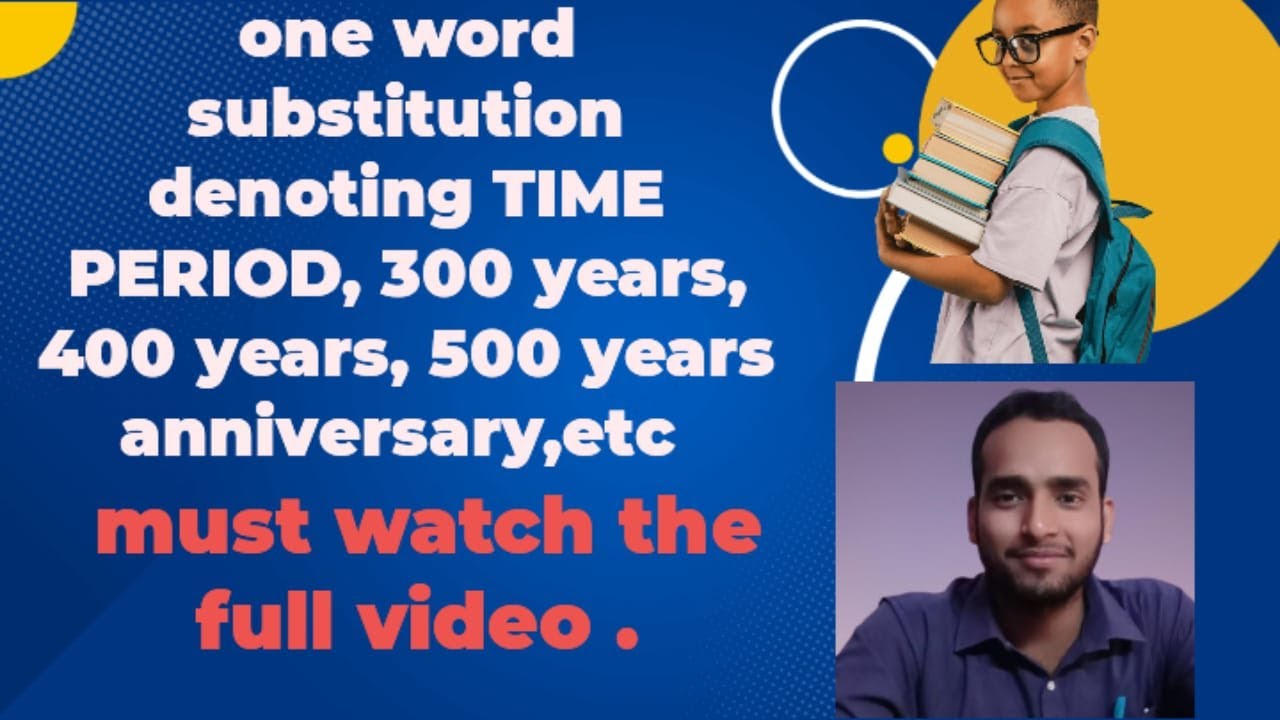 one word substitution denoting time period. - YouTube