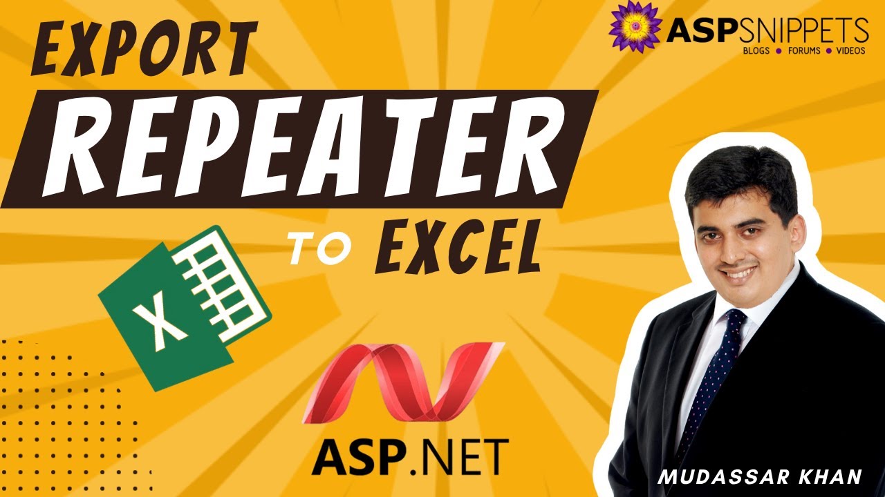 Export ASP.Net Repeater Control to Excel File - YouTube