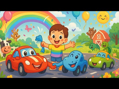 Kırmızı Şimşek ve Renkli Arabalar | Neşeli Araba Şarkısı | Pamuk Şeker Hikayeleri