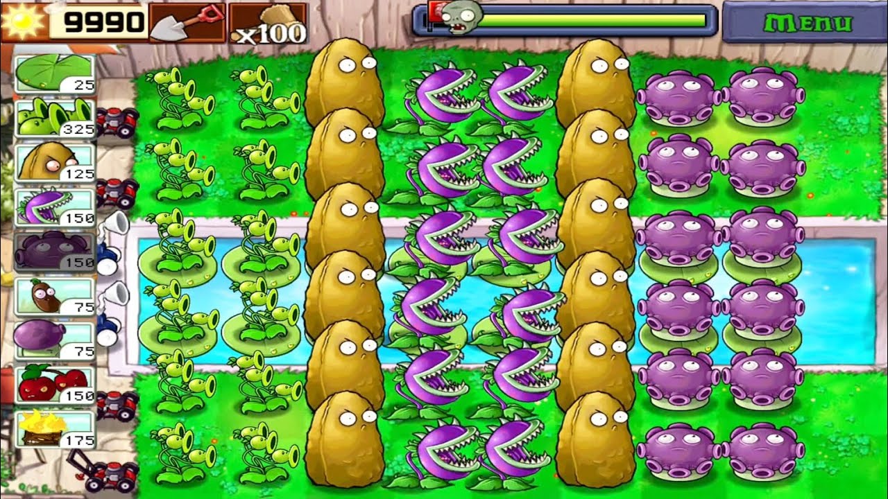 PVZ MOD | SURVIVAL GAMEPLAY | SURVIVAL: POOL IN 11:47 MINUTES | FULL HD ...