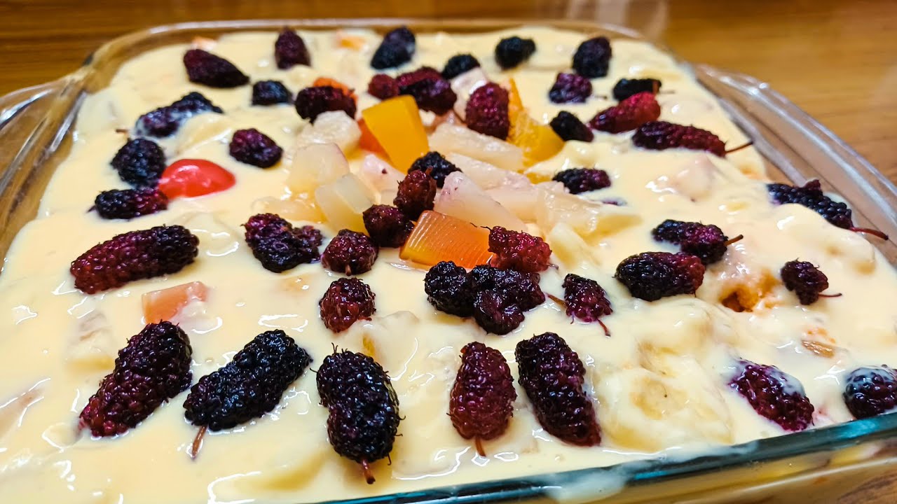 MULBERRY FRUIT DESSERT || How to make Mulberry & Custard dessert - YouTube