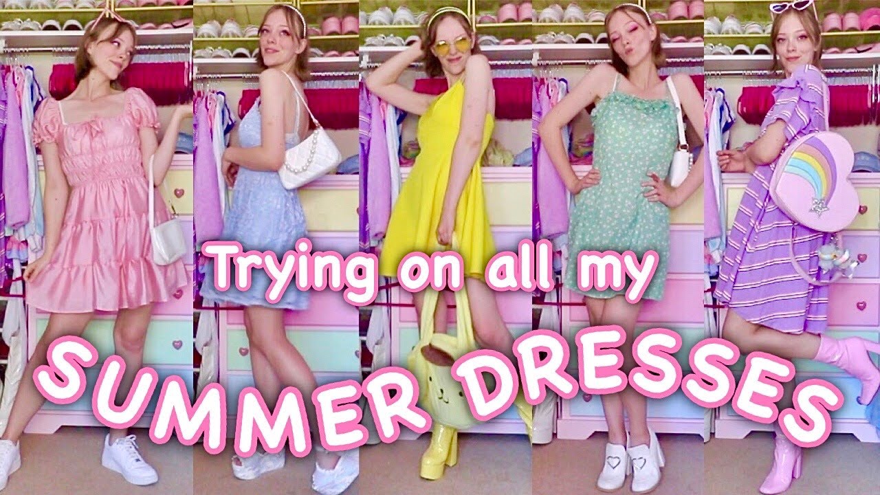 Trying on all of my summer dresses! | Quick channel update - YouTube