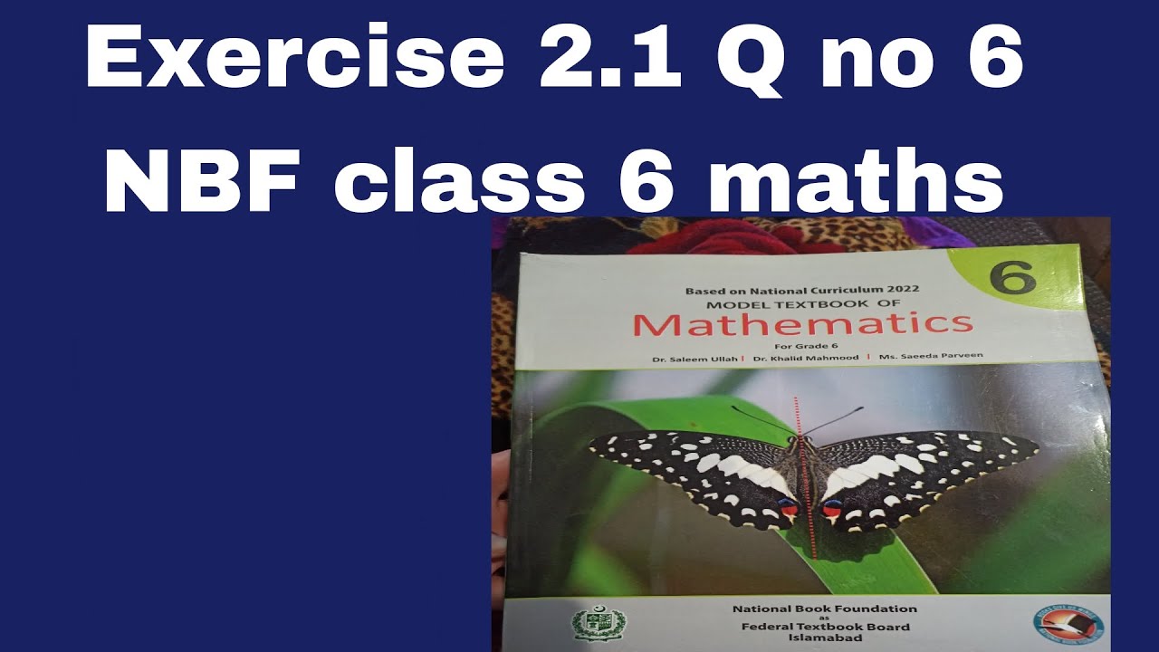 class 6 maths exercise 2.1 question 6|national book foundation class 6 ...