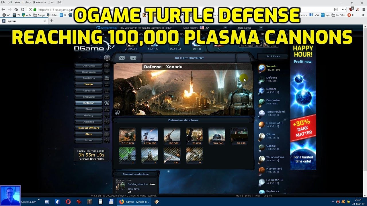 Reaching 100,000 plasma's in Ogame - YouTube