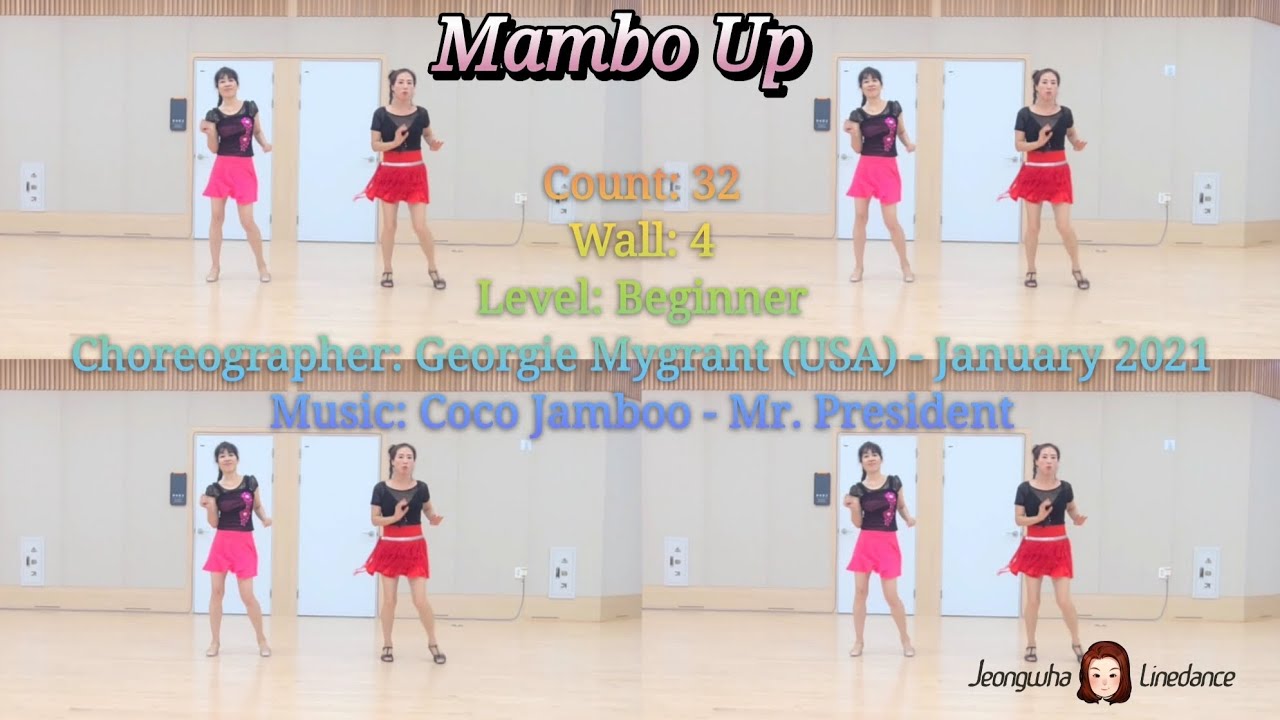 |Linedance| Mambo Up! 맘보 업 /Beginner/ 정화라인댄스 - YouTube