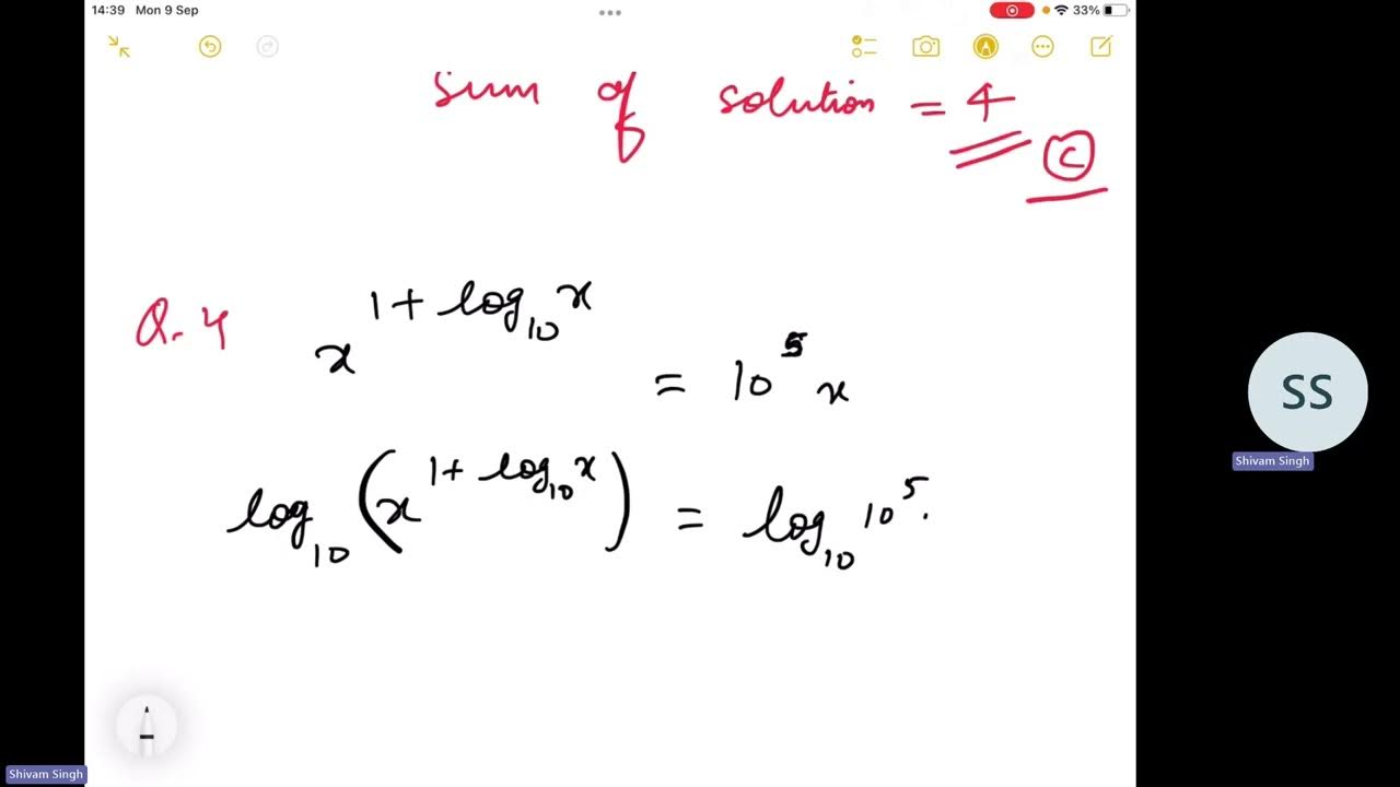 Logarithm exercise 1 solutions - YouTube