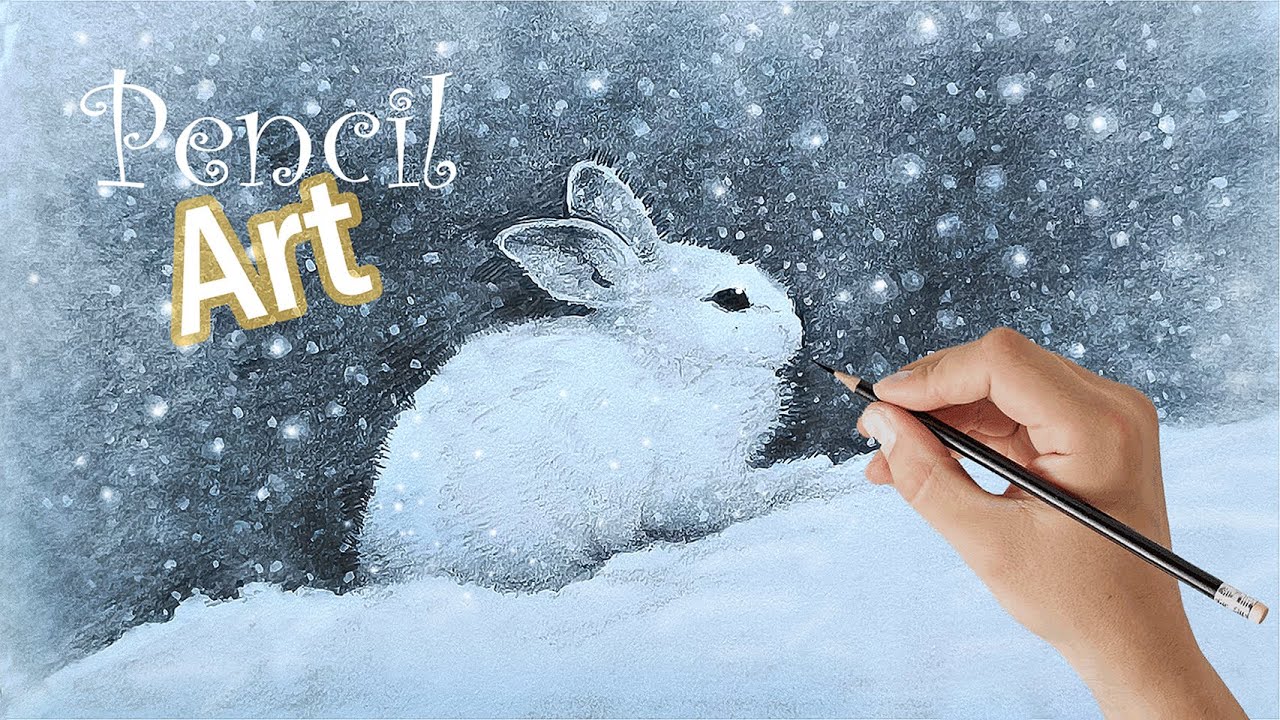 How to draw and Shading a Rabbit in Snow by Pencil || Easy Pencil Art ...