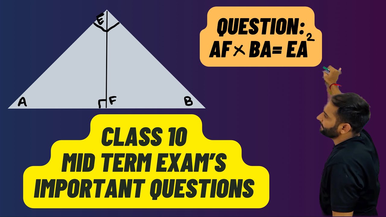 Class 10 Maths Important Question | Mid-term exam का काफ़ी important ...