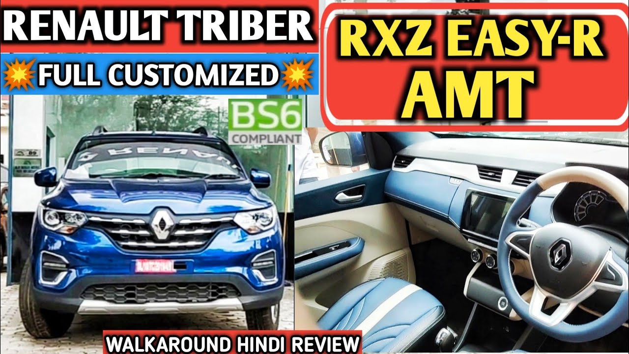 2021 BS6 RENAULT TRIBER RXZ EASY-R AMT FULL CUSTOMIZED WALKAROUND HINDI ...