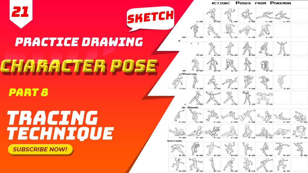 Character Pose Sketch Tracing Part 8 l Practice Drawing - YouTube