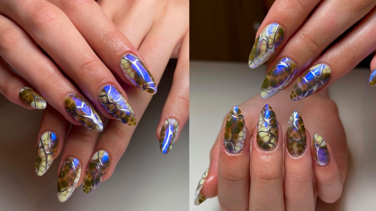 Chrome Snakeskin Nail Art Tutorial | Sissi Molten Metal Chrome Gel ...