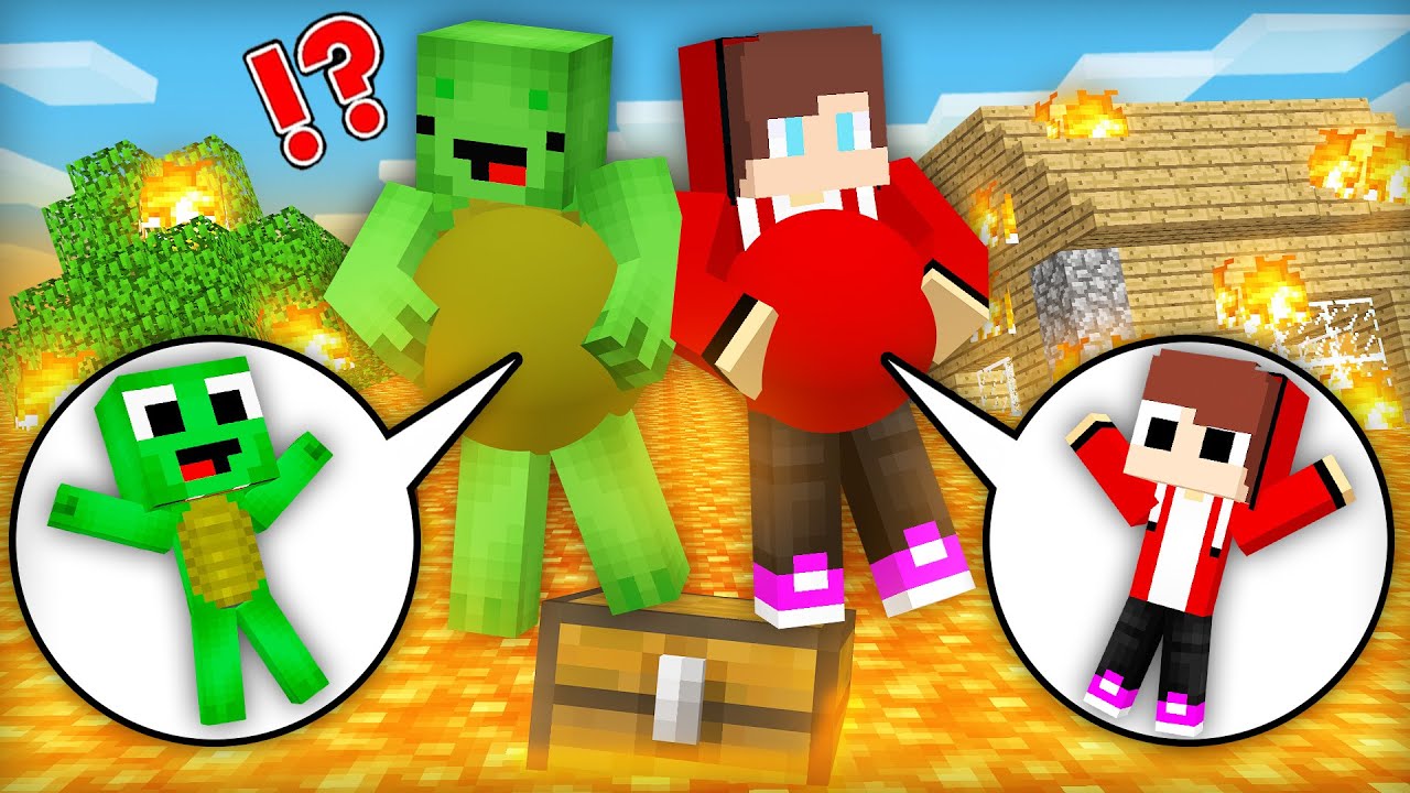 Pregnant Mikey & JJ but Floor is Lava in Minecraft Challenge (Maizen Mizen Mazien) - YouTube