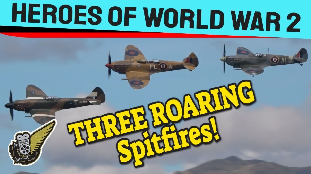 Sound Of Spitfires In Unison | Three WW2 Fighters In Low-Level ...