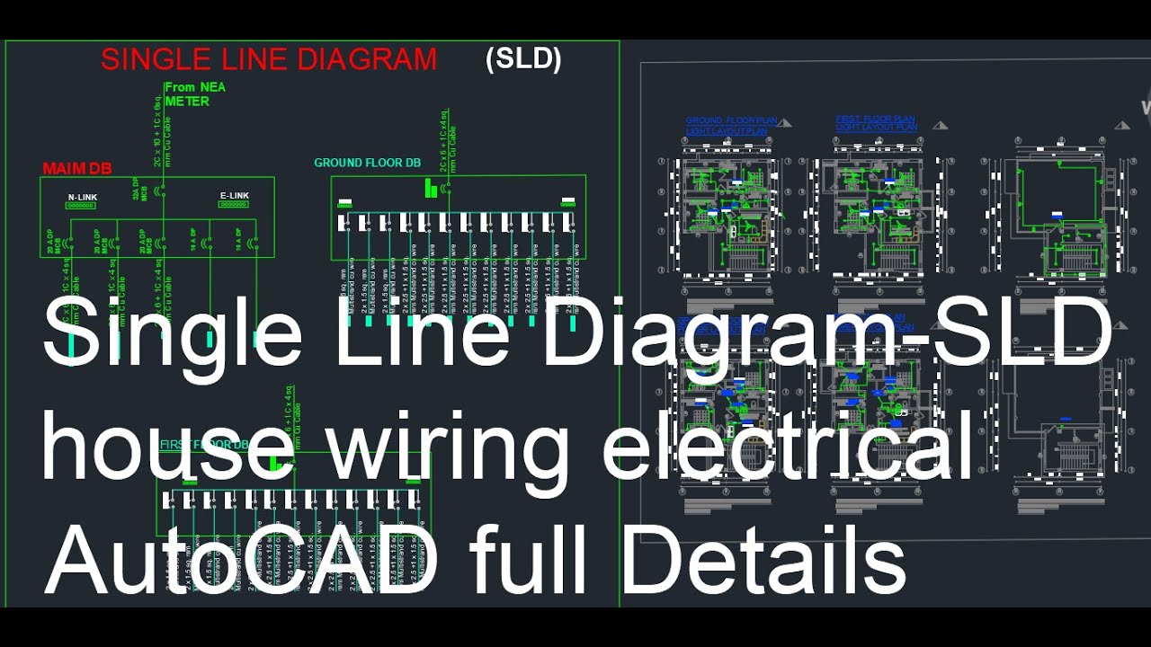 Single Line Diagram-SLD house wiring electrical AutoCAD full Details ...