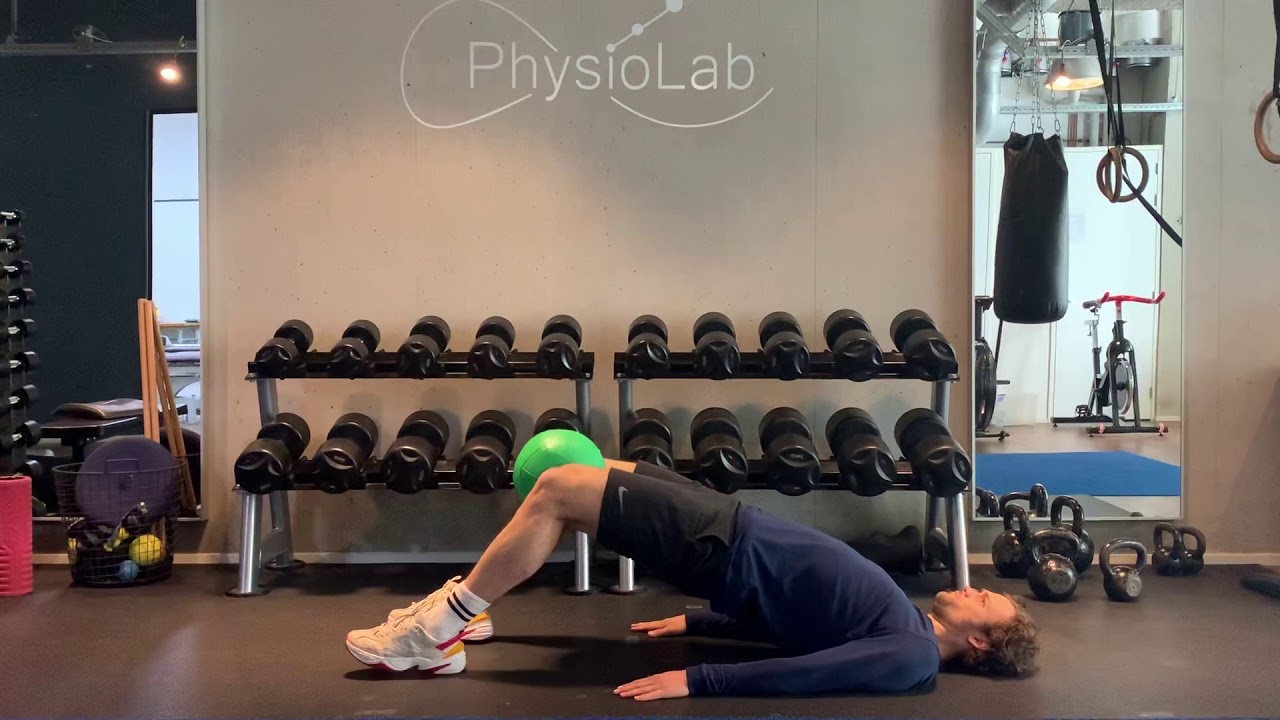 Hip Bridge Ball Squeeze - YouTube