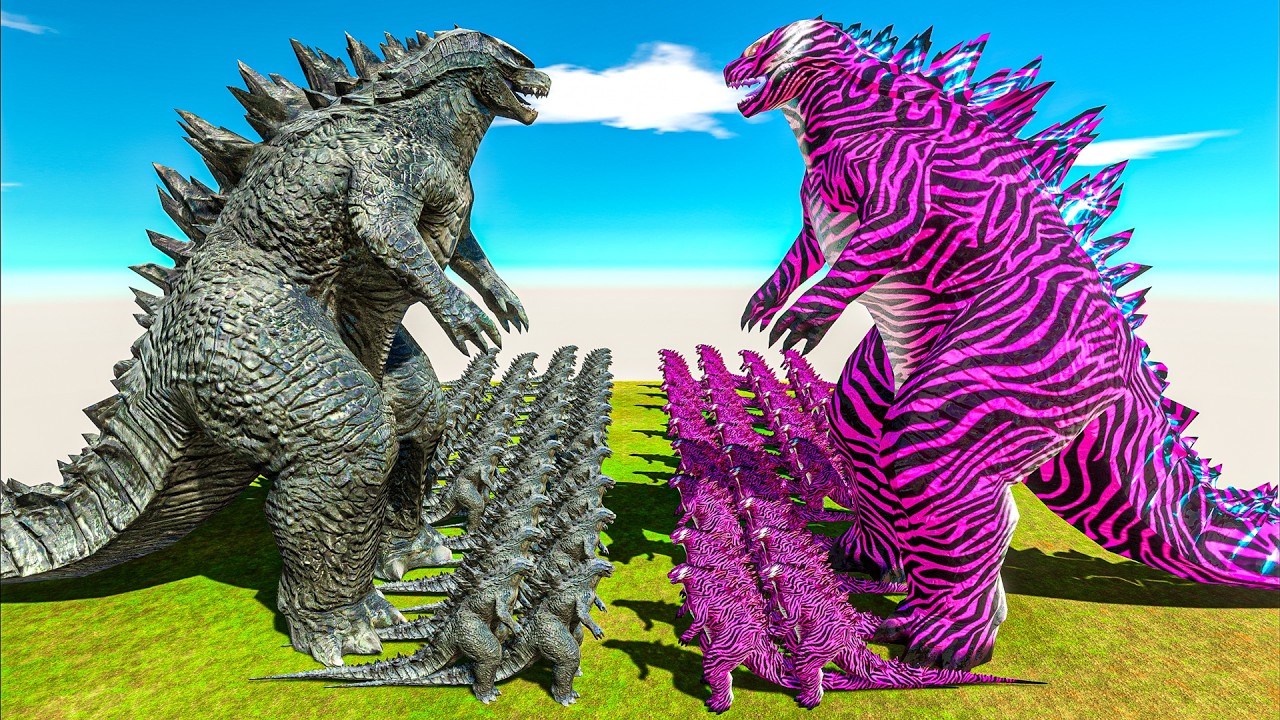 Legendary Godzilla War - Growing Godzilla 2014 VS Black Pink Tiger ...