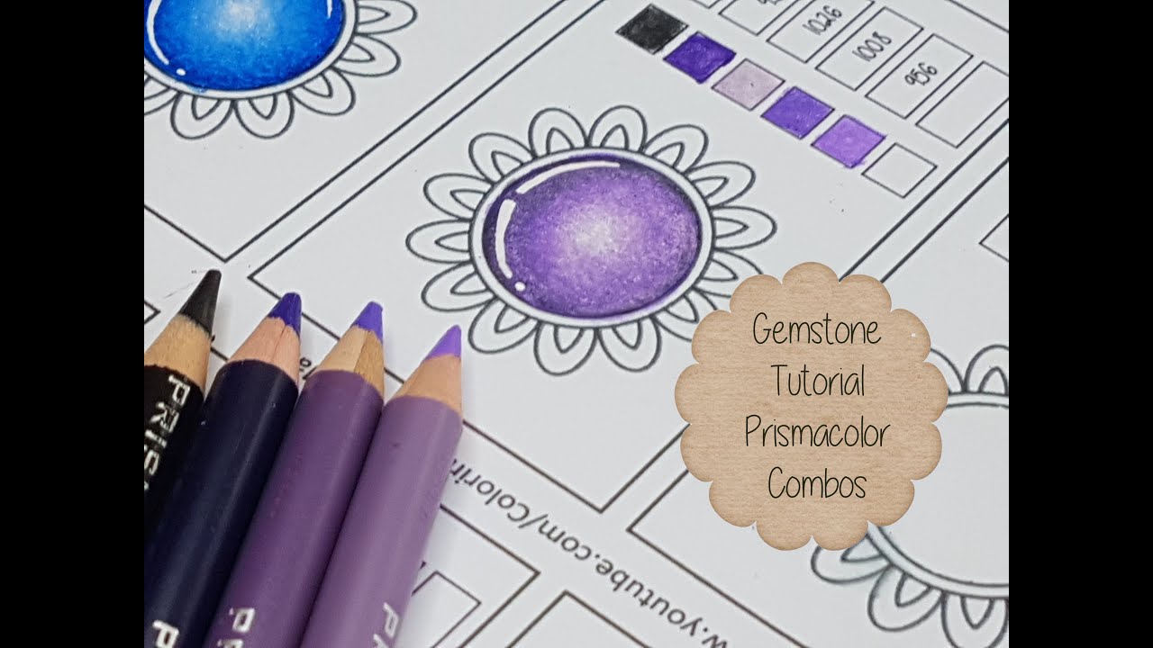 How to color GEMSTONEwith Prismacolor Coloring Tutorial - YouTube