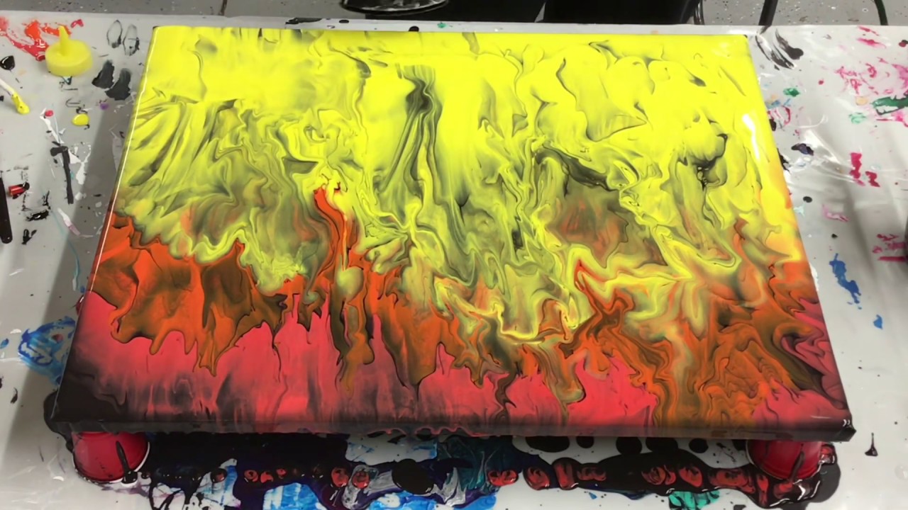 #24 FIRE POUR - DUTCH POUR FLUID ART FLAMES 🔥, ACRYLIC POUR PAINTING ...