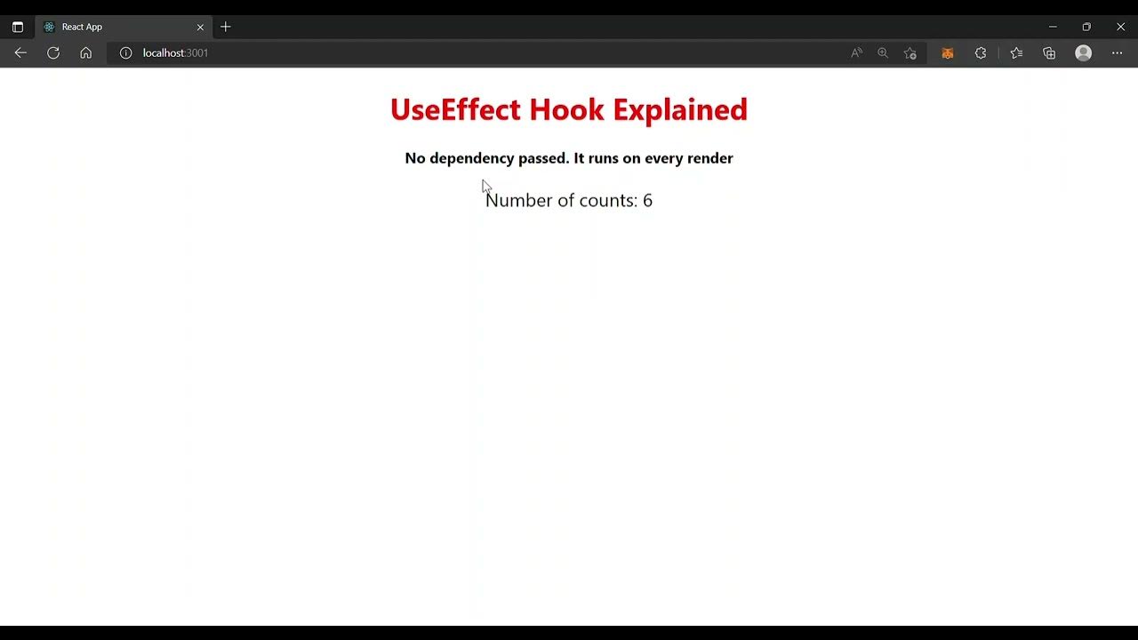 Useeffect Hook With An Empty Dependency Array Youtube