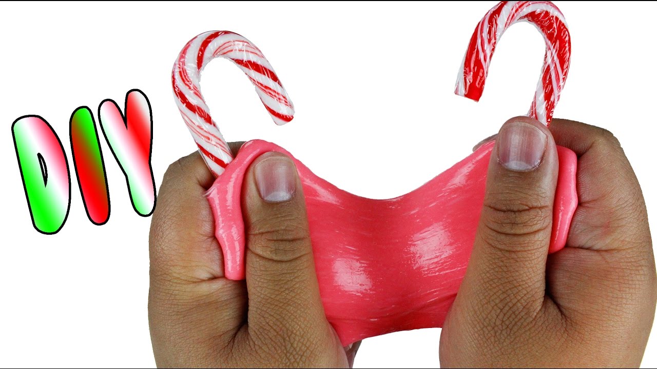 DIY | Candy Cane Slime - HOW TO MAKE SLIME OUT OF CANDY!!! - YouTube