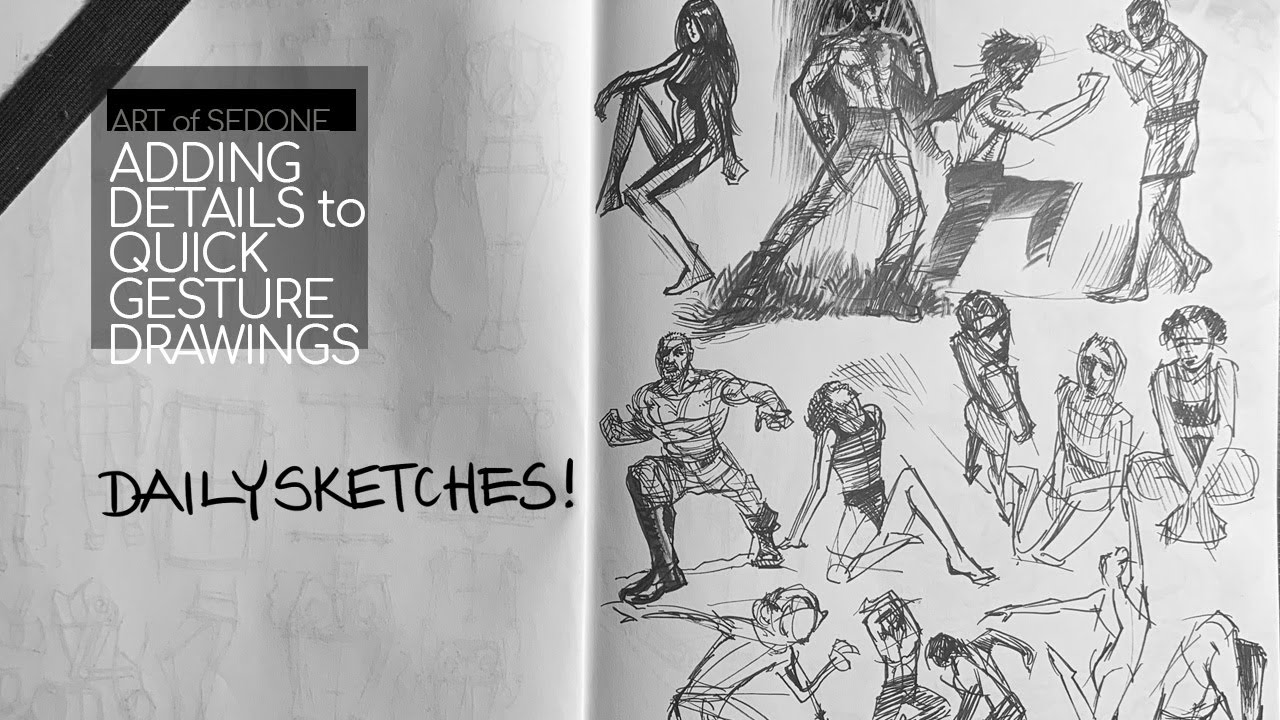 Adding Details To Quick Gesture Drawings - YouTube