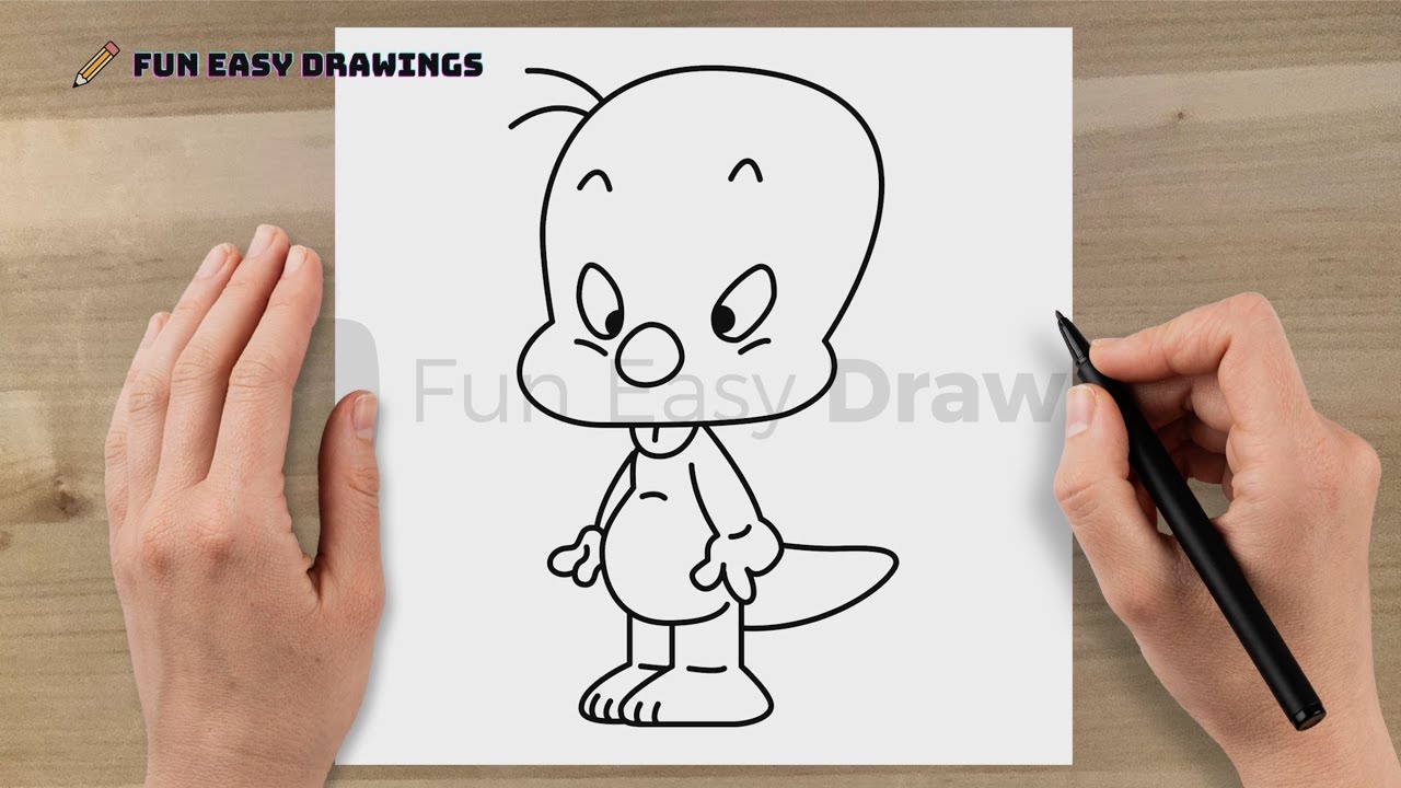 How to Draw Dooly the Dinosaur Easy @funeasydrawings | 둘리 공룡 그리는 법 ...