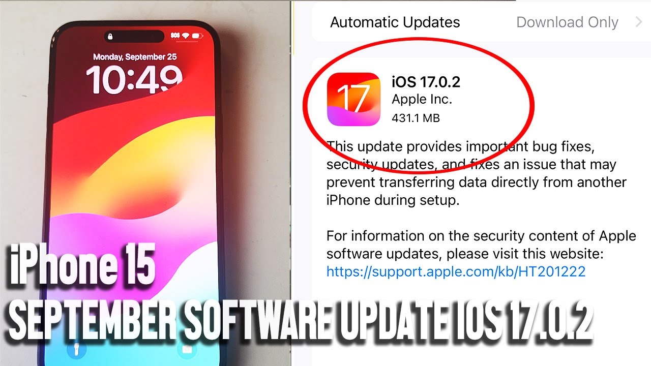 iPhone 15 September Software Update iOS 17.0.2 | iPhone 15 Plus Pro Max ...