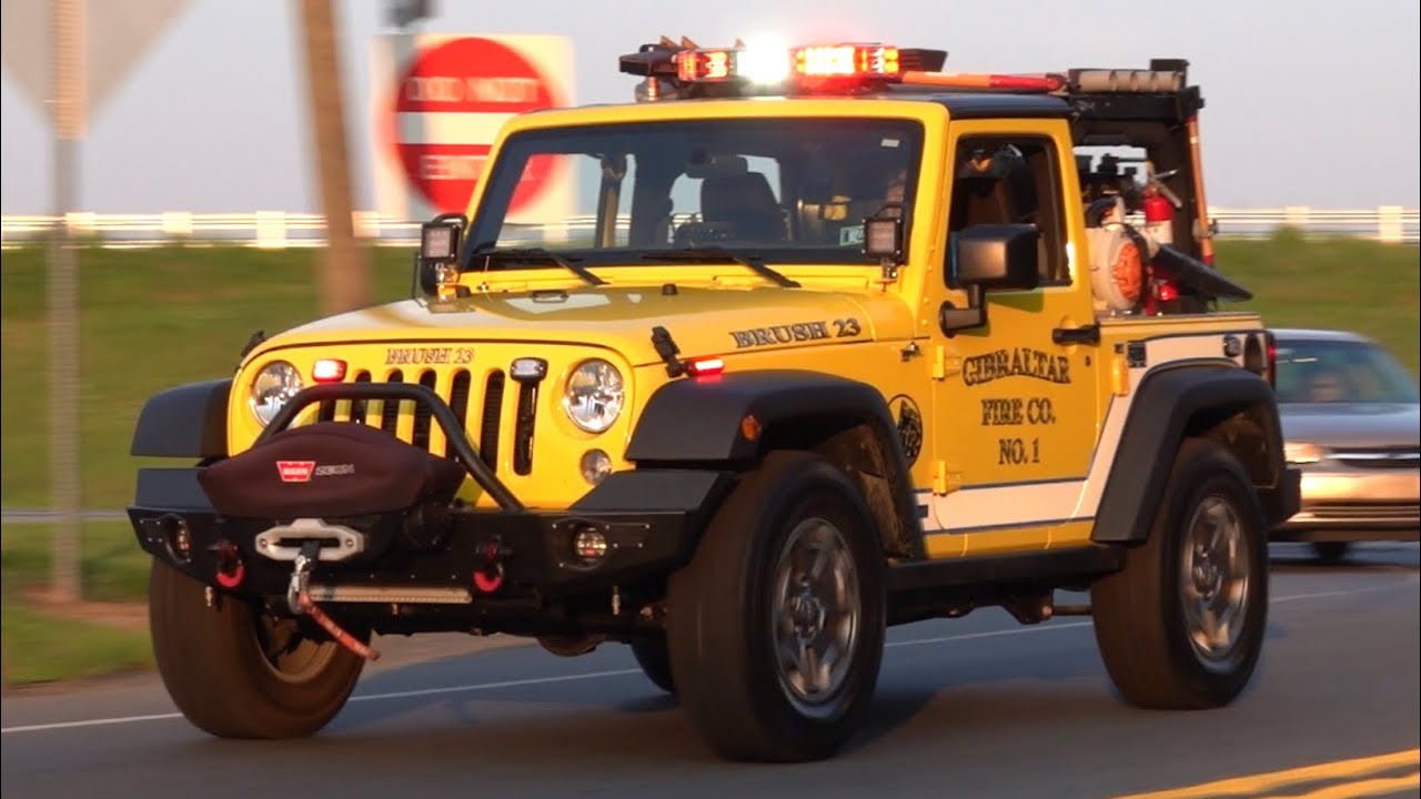 Gibraltar Fire Company Brush 23 Responding 8/6/21 - YouTube