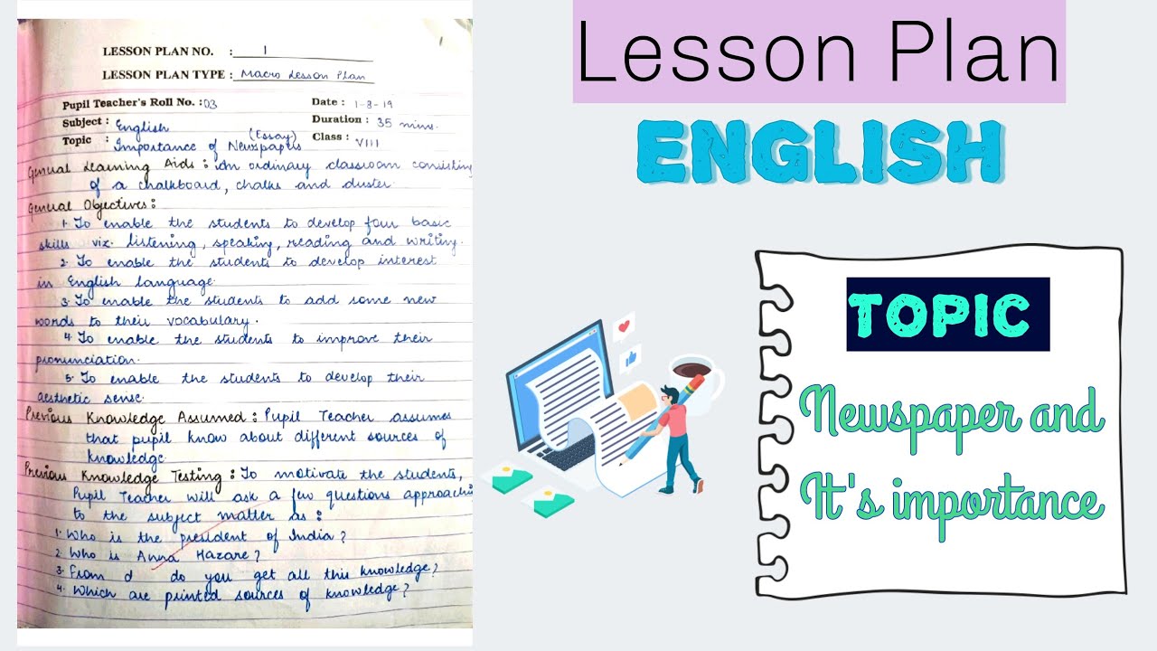 Lesson Plan of English || Part :- 1 || B.Ed simulated Teaching lesson ...