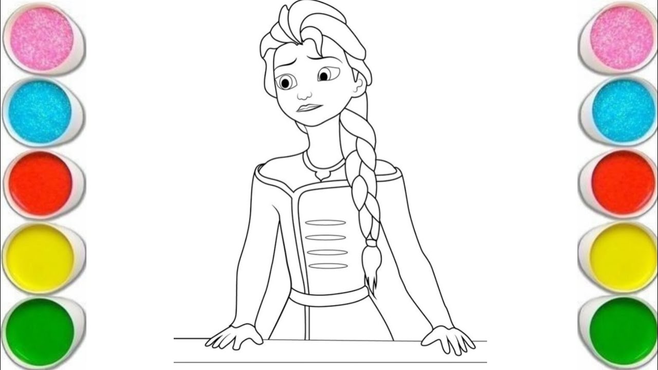 Cute Elsa drawing for kids and toddlers||Beautiful Elsa Frozen||Disney ...