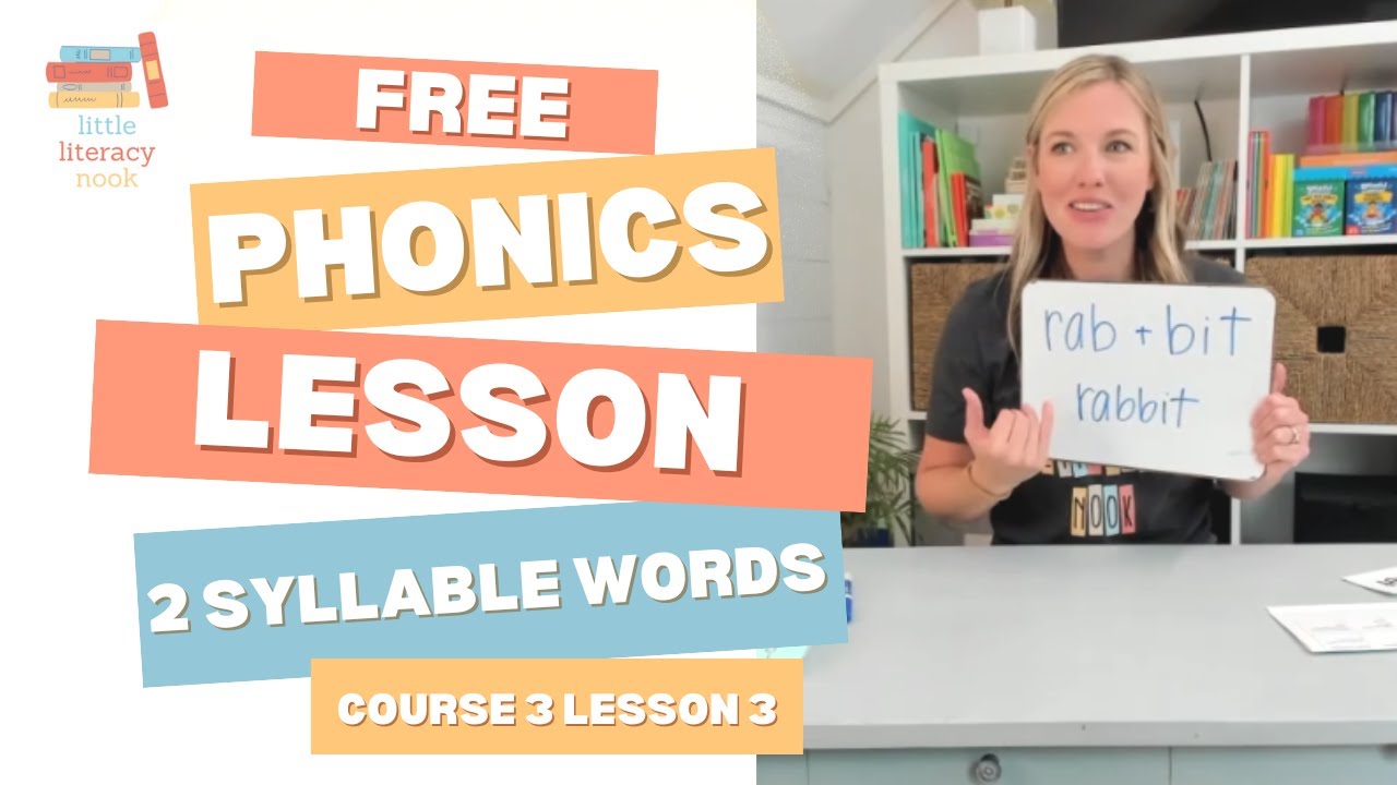Phonics reading lesson: 2 Syllable Words- Course 3- Lesson 3 - YouTube