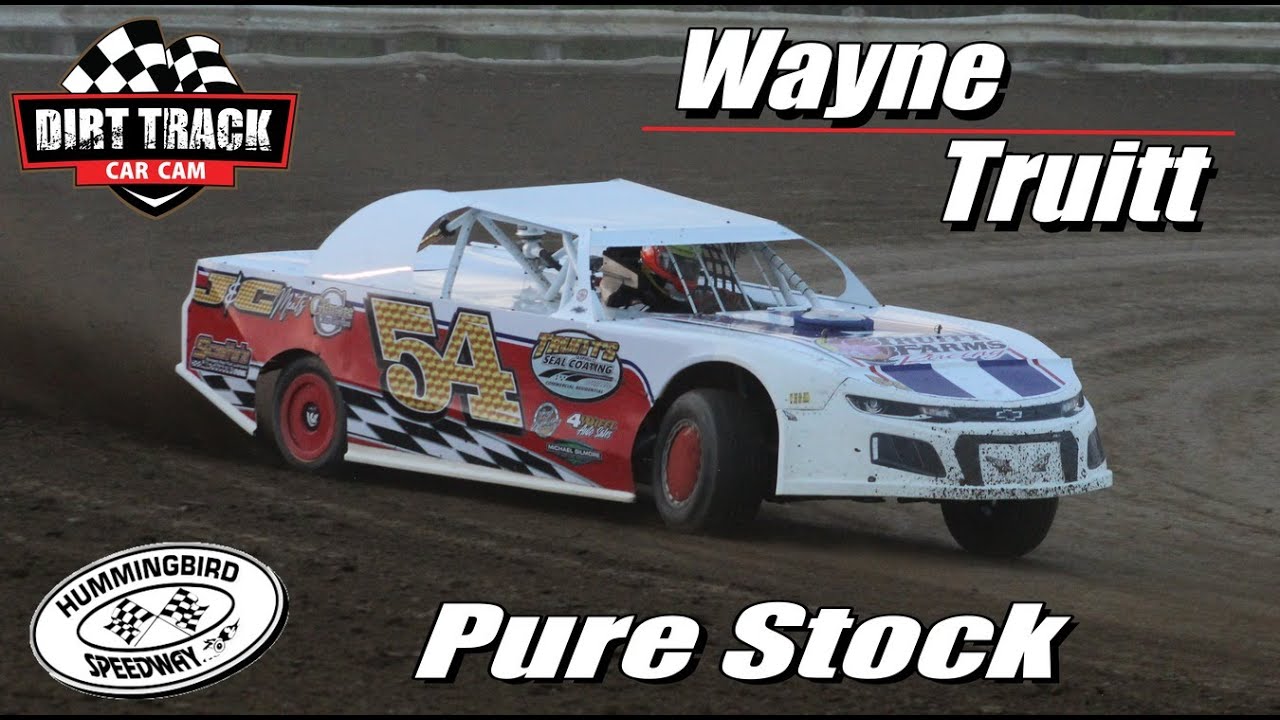 Wayne Truitt driving #54 pure stock in the heat at Hummingbird Speedway ...