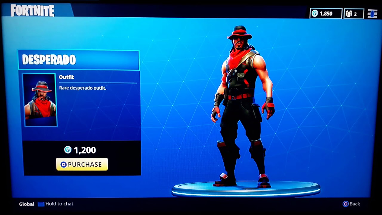 Fortnite buying desperado outfit - YouTube