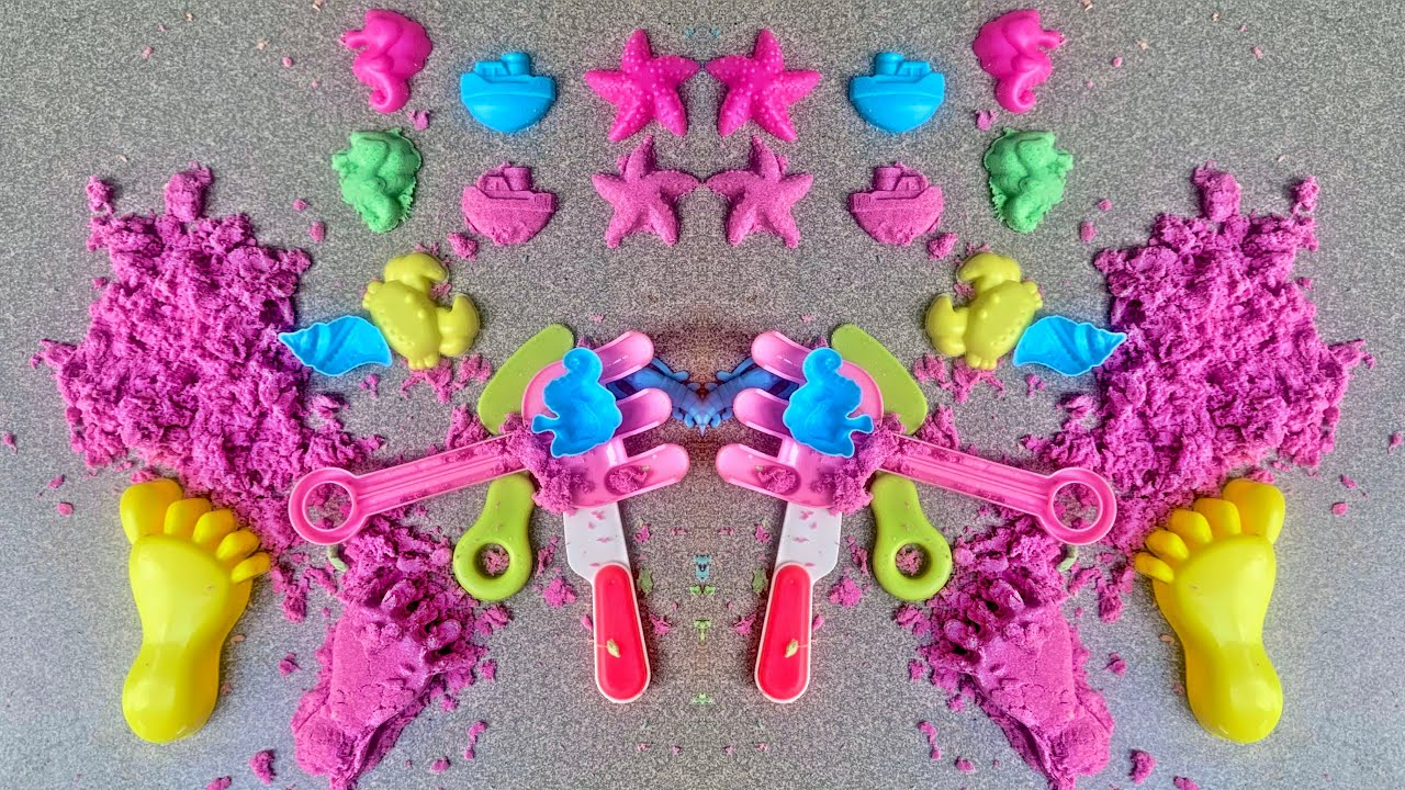 RELAXING SATISFYING KINETIC SAND VIDEO ️ MAKE SHAPES CRAB SEAHORSE ...
