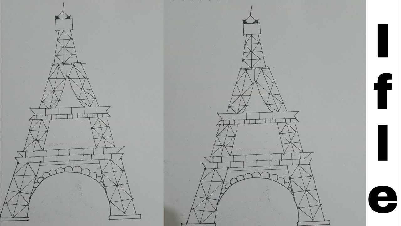 How to draw ifle tower step by step /ifle tower drawing/step by step ...