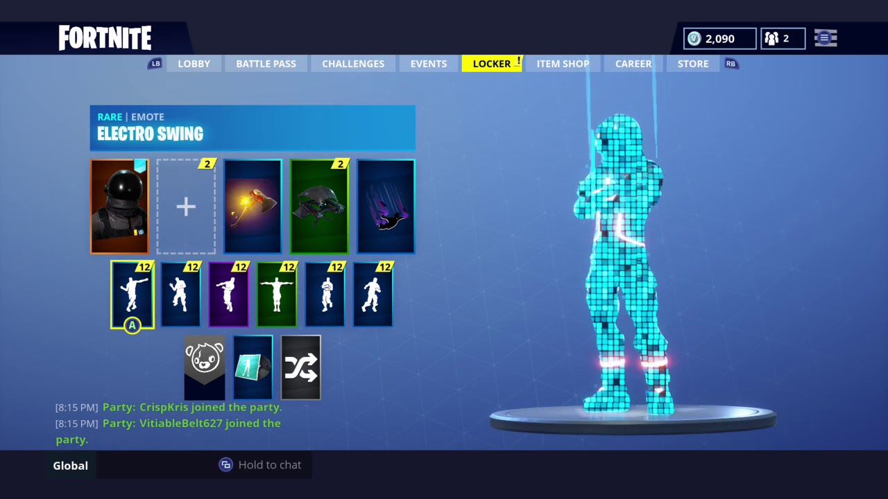 New Fortnite Emote Electro Swing. (With Different Skins.) - YouTube