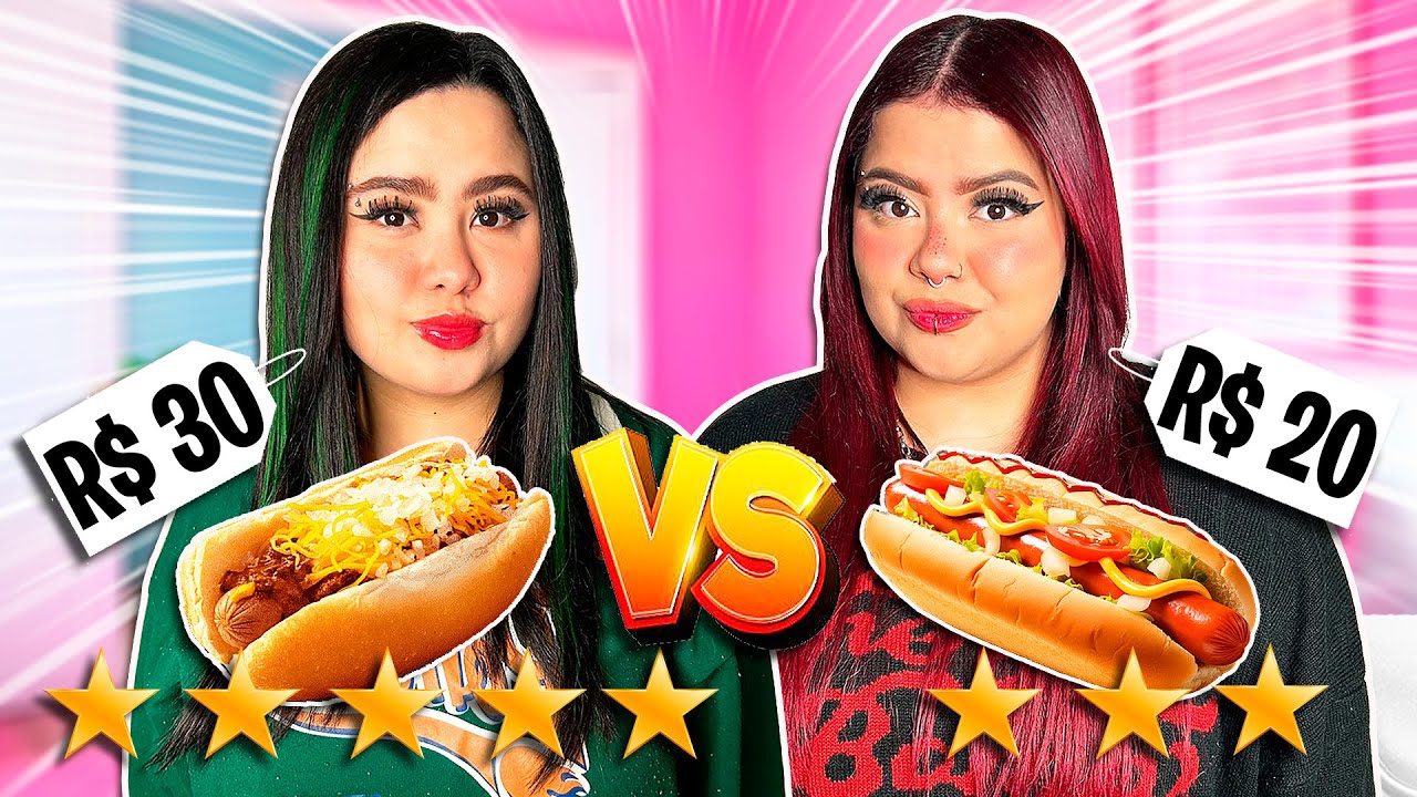HOT DOG CARO VS HOT DOG BARATO DO APLICATIVO ft. LUMA CARAMELO - YouTube