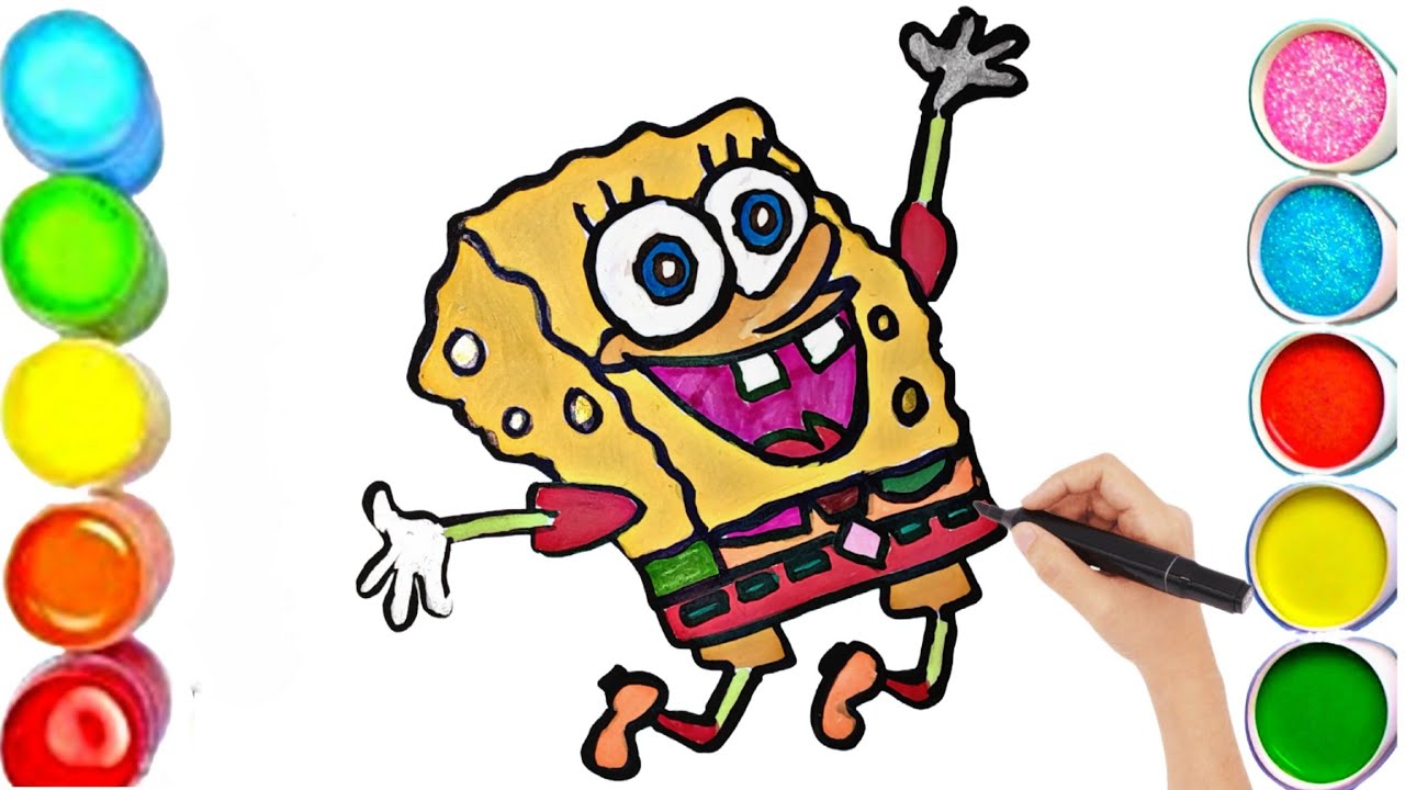 SpongeBob'S Drawing Painting Coloring for Kids and Toddlers Learn How ...