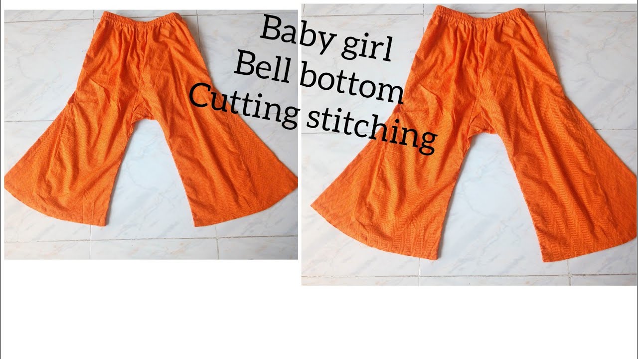 Baby girl easy bell bottom cutting &stitching // less fabric ideas for ...