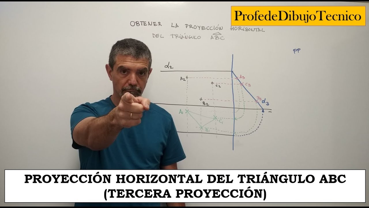 Proyeccion horizontal de un triángulo por tercera proyección |Sistema ...