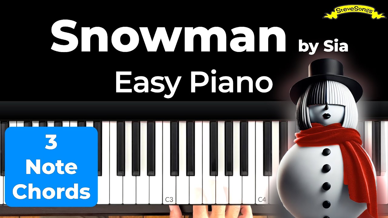 Snowman by Sia - Easy Piano Playalong in C - YouTube
