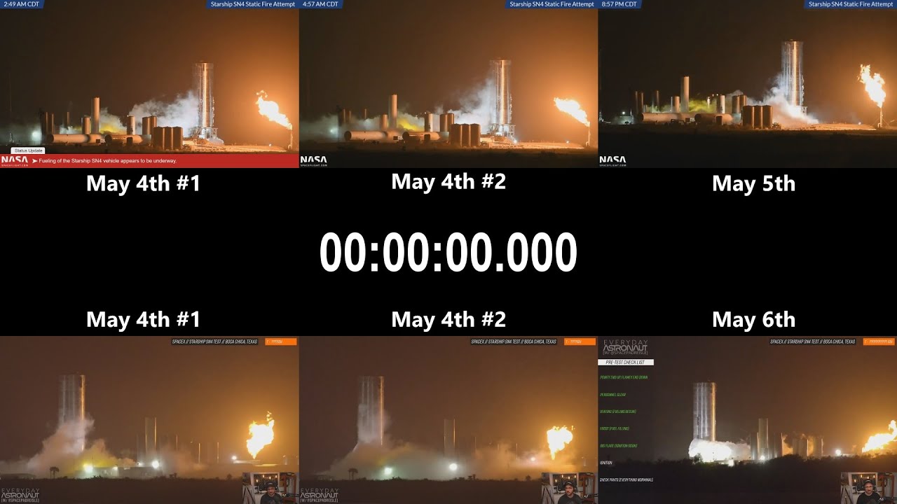 SpaceX Starship SN4 Tests Synced - YouTube