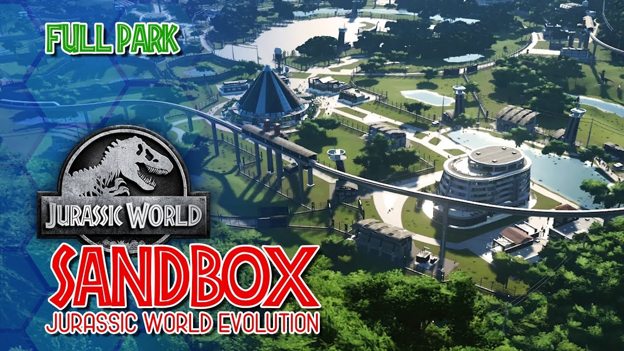 Sandbox Speedbuild Jurassic World Evolution | All enclosures, Monorail ...
