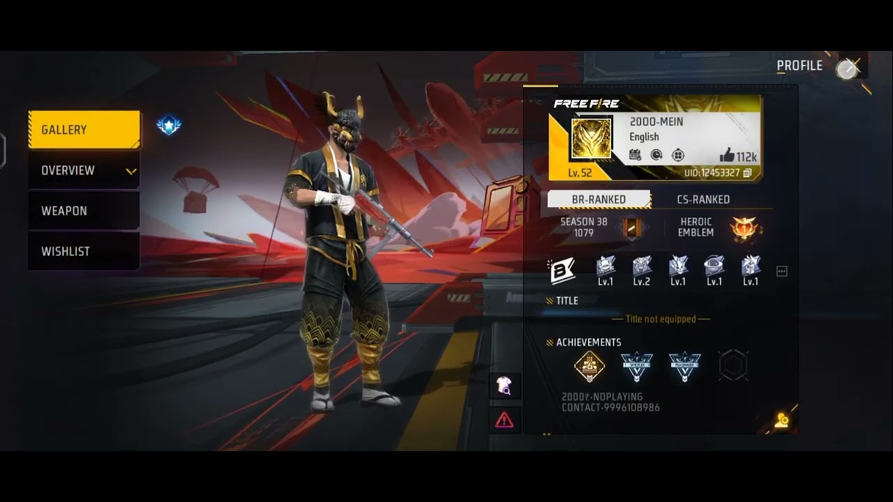 free fire golden season 1 request 👿👿 # attitude # short video - YouTube