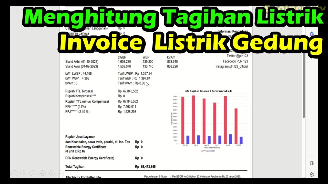 cara perhitungan Invoice Listrik PLN - YouTube