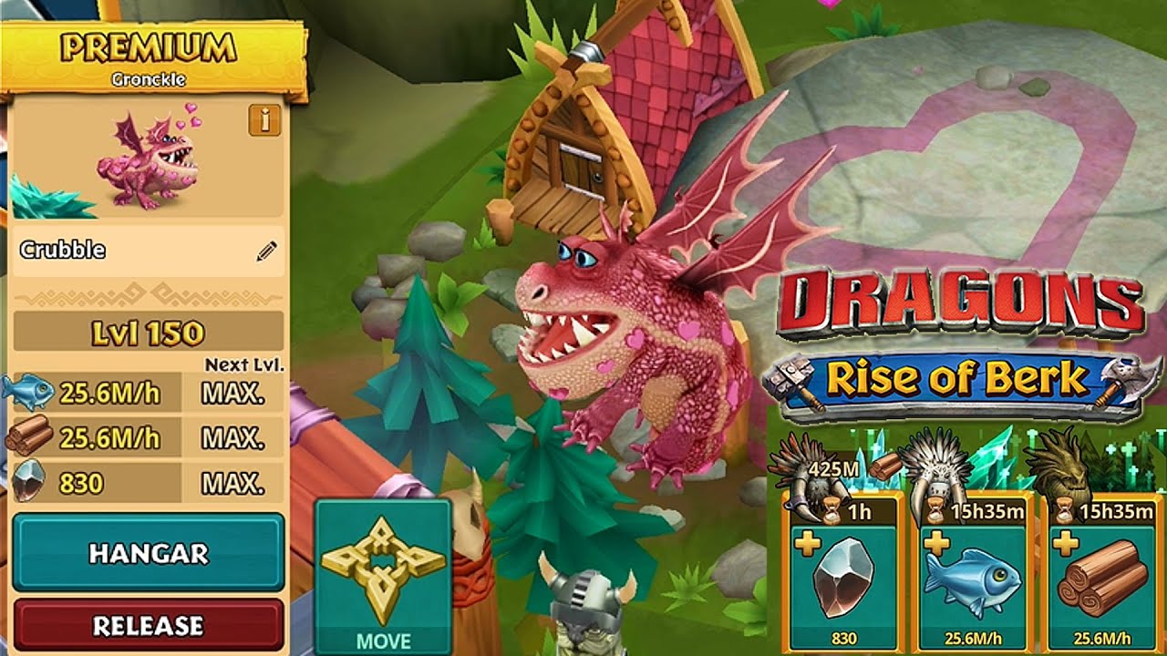 Premium Dragon Gronckle Crubble max level | Dragons: Rise Of Berk - YouTube